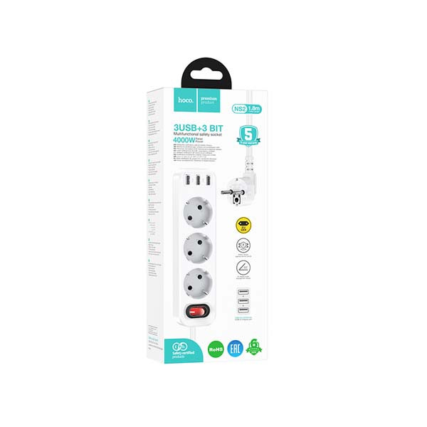 zala.bt - Hoco Extension Socket PD20W EU/GER- NS2 White zala.bt - Hoco Extension Socket PD20W EU/GER- NS2 White
